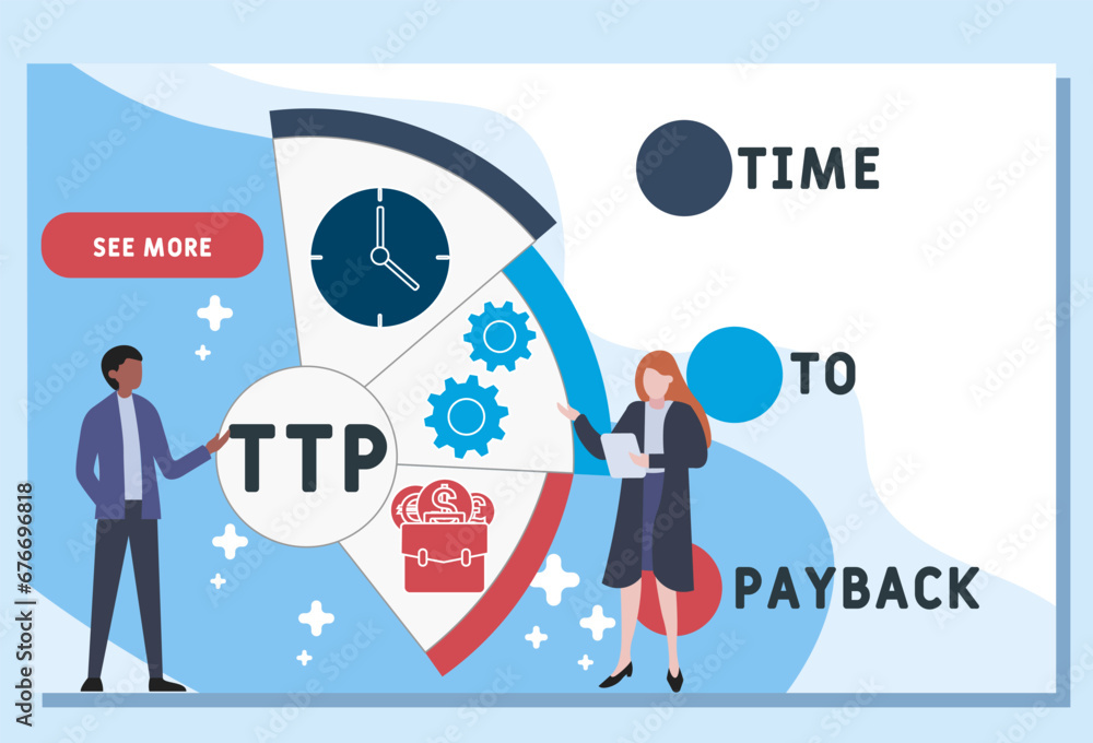 Vecteur Stock TTP time to payback business concept background. vector ...