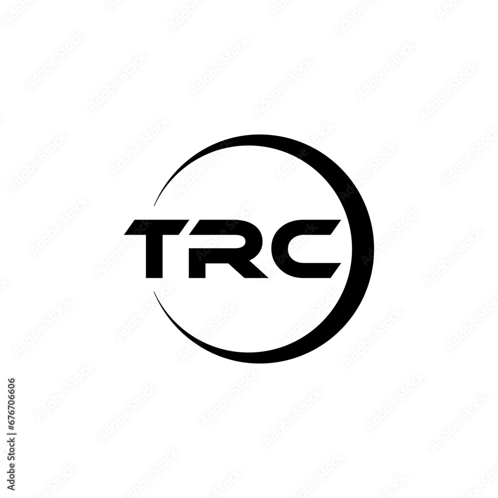 TRC letter logo design with white background in illustrator, cube logo ...