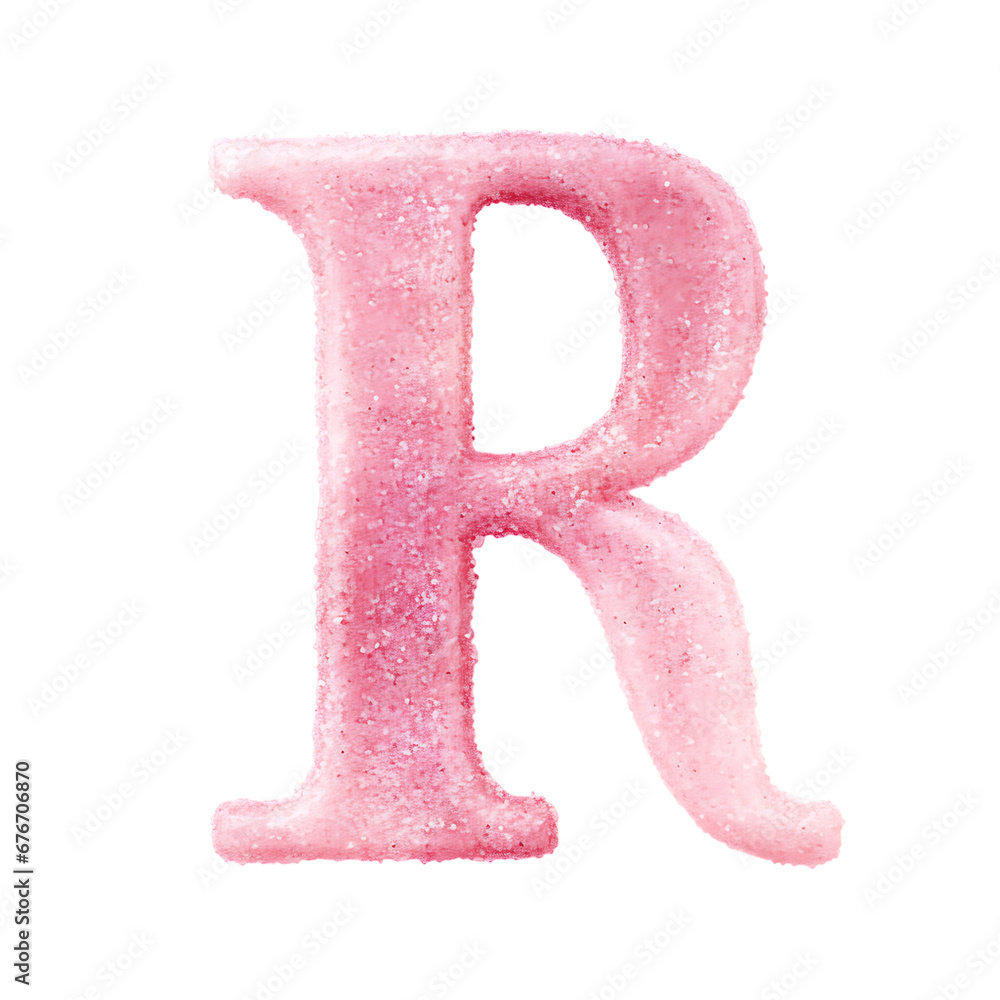 Pink glitter letter alphabet , transparent background Stock ...