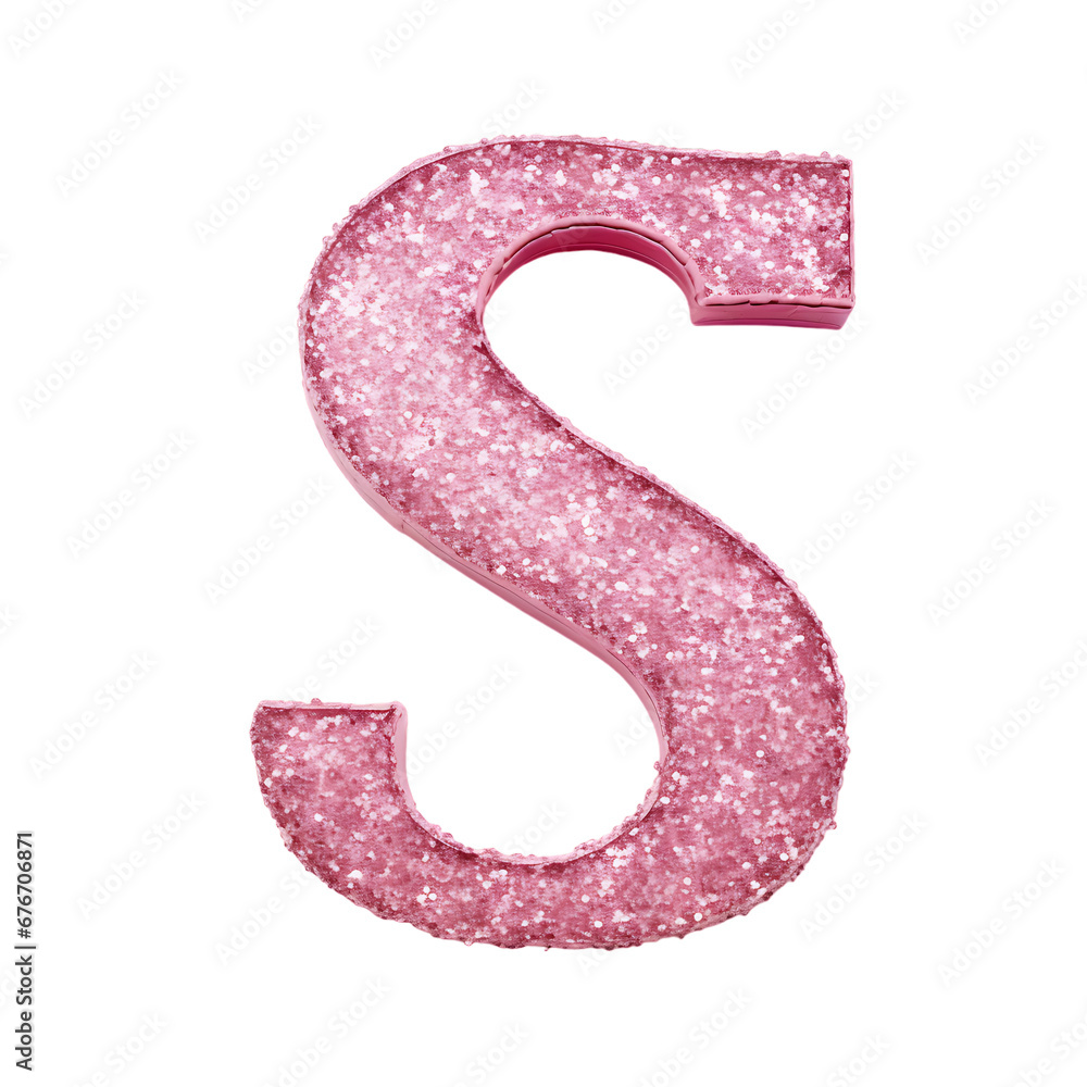 Pink glitter letter alphabet , transparent background Stock ...