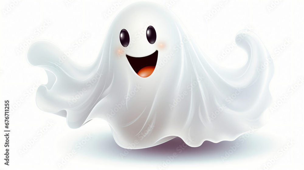 Cute Ghost Clipart isolated on white background Stock Illustration ...