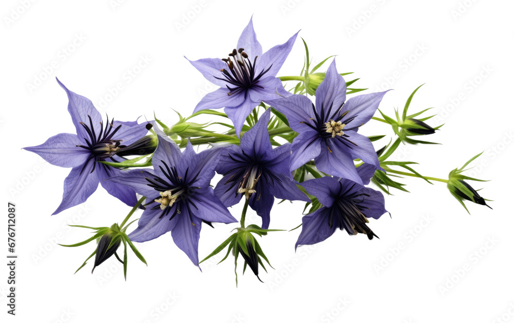 Virtual Precision of Nightshade Nigella in Full Blossom on a Clear ...