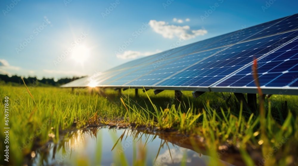 High quality close up Solar panel sustainable green and clean sun ...