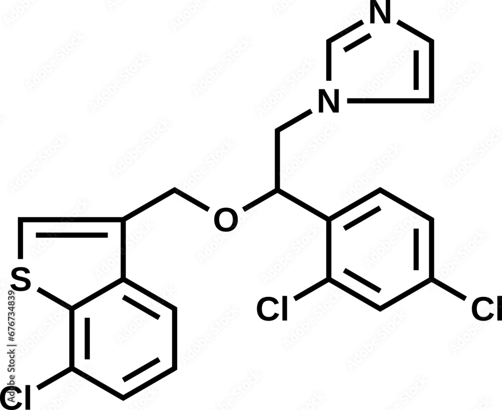 Sertaconazole structural formula, vector illustration Stock Vector ...