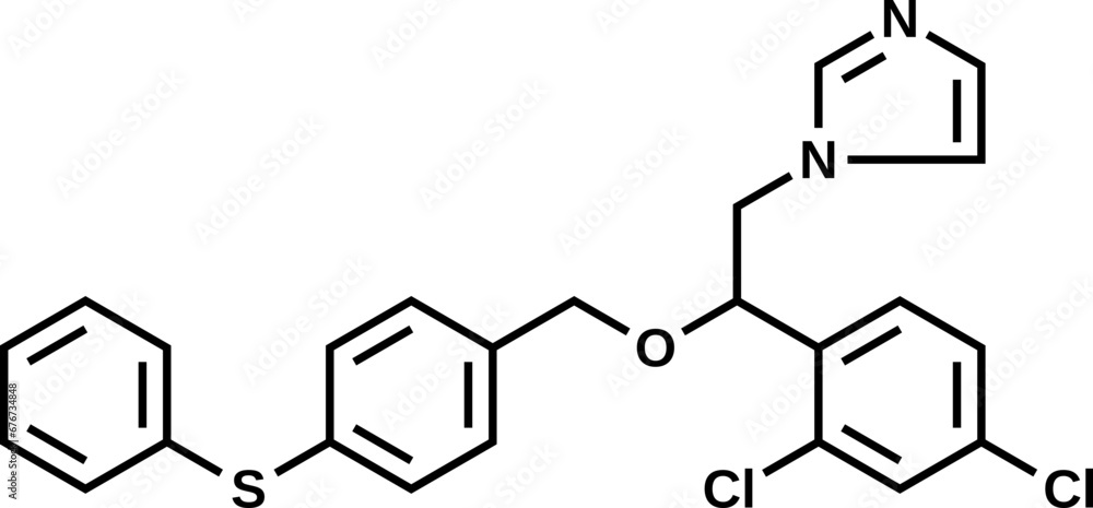 Fenticonazole structural formula, vector illustration Stock ...