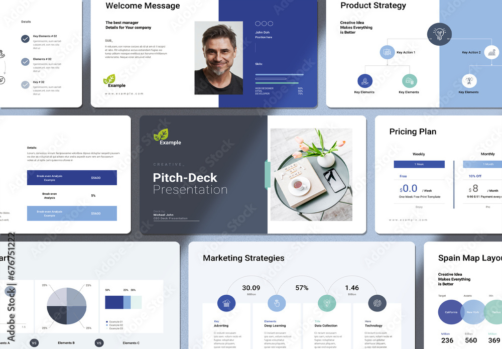 Pick Deck Presentation Layout Stock Template | Adobe Stock