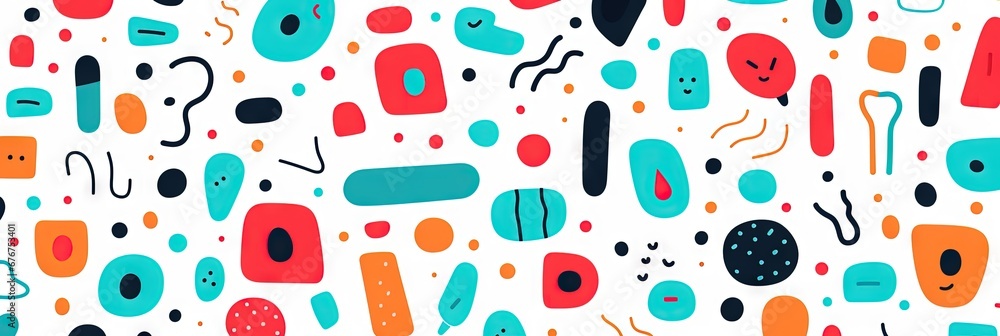 Children's cartoon abstract minimalist backdrop doodle drawing with ...