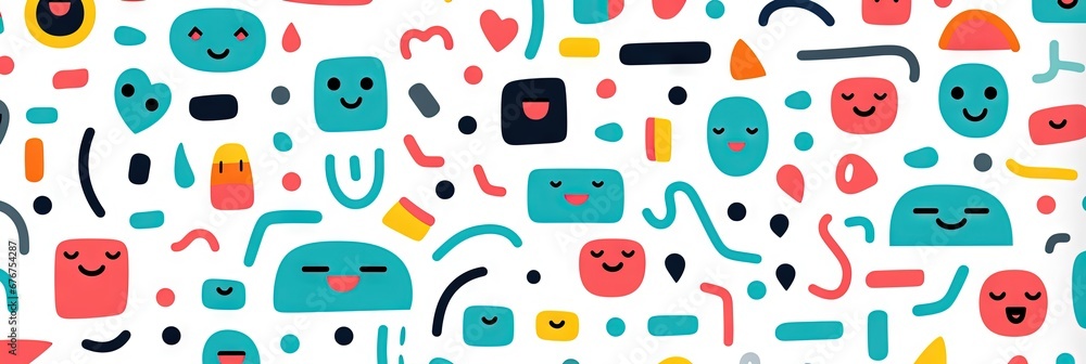 Children's cartoon abstract minimalist backdrop doodle drawing with ...