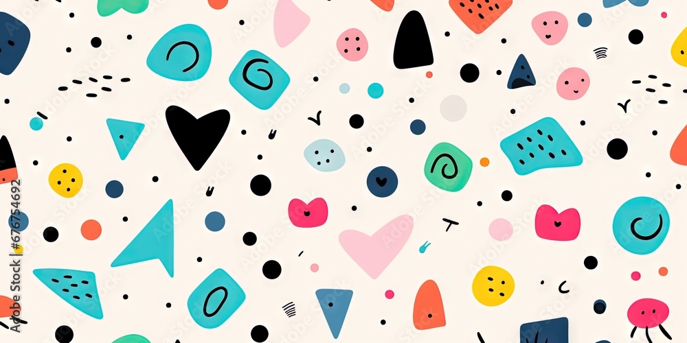 Children's cartoon abstract minimalist backdrop doodle drawing with ...