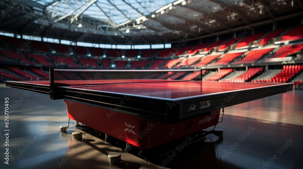 Foto de Ping pong tables in the hall. Room with empty tennis tables ...