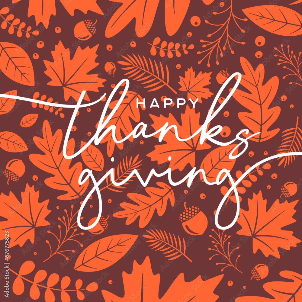Printable Thanksgiving cards with fall leaves background & happy ...