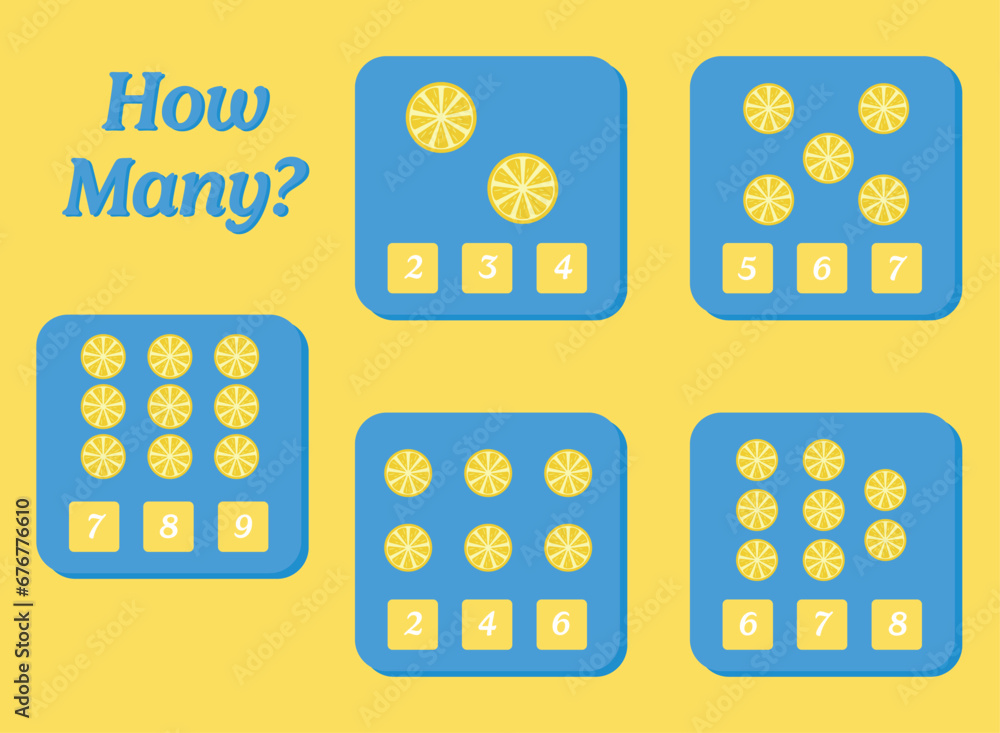 How many lemon slice are there? Educational math game for kids ...