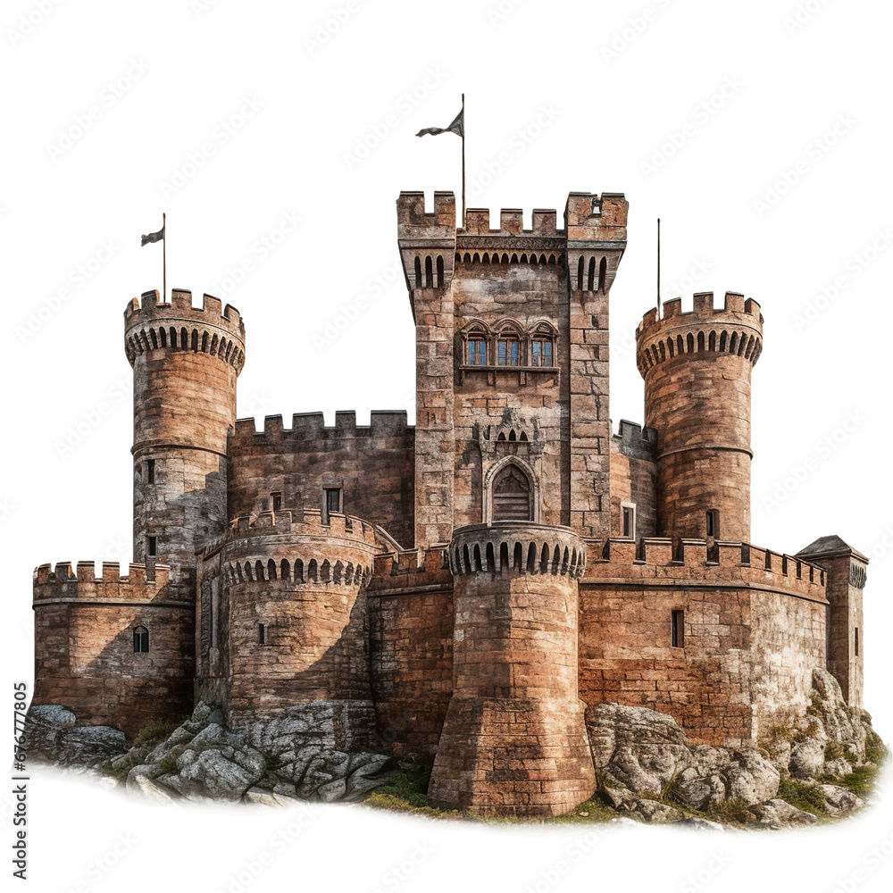 Medieval Castle, transparent background, isolated image, generative AI ...