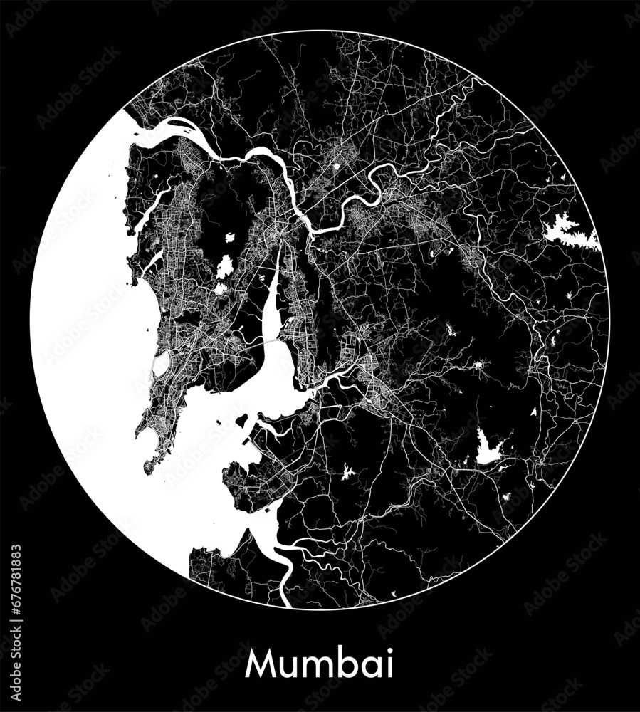 City Map Mumbai India Asia vector illustration Stock Vector | Adobe Stock