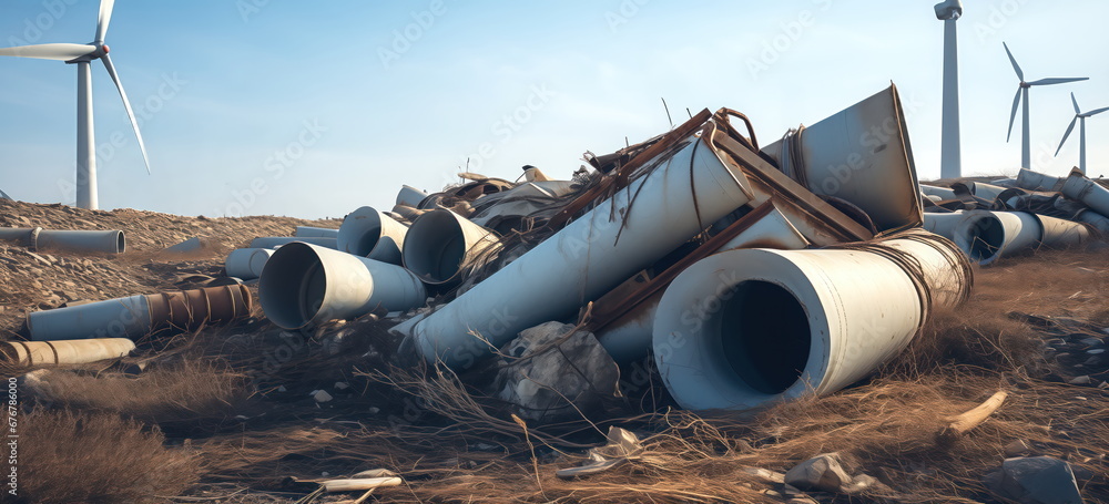 decomissioned wind turbines. Stock Photo | Adobe Stock