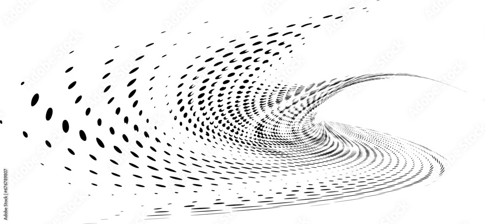 Angular edging with a bifurcation of black and white globules, recessed ...