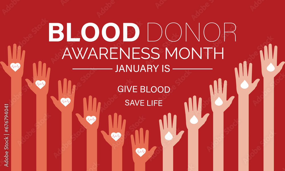 Vector banner template design concept of National Blood Donor Month ...