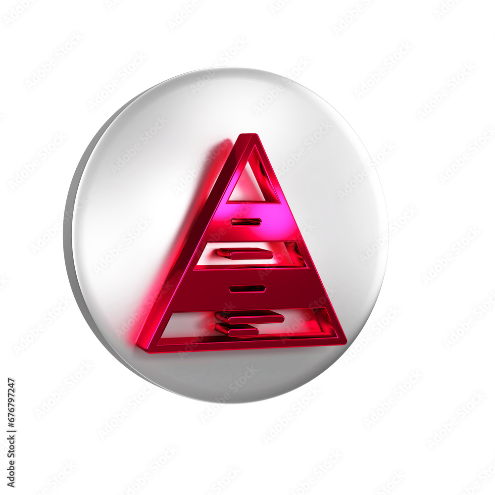 Red Business pyramid chart infographics icon isolated on transparent ...