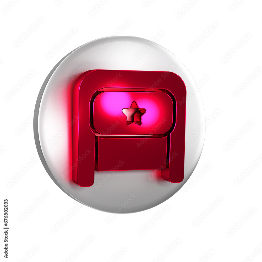 Red Ushanka icon isolated on transparent background. Russian fur winter ...