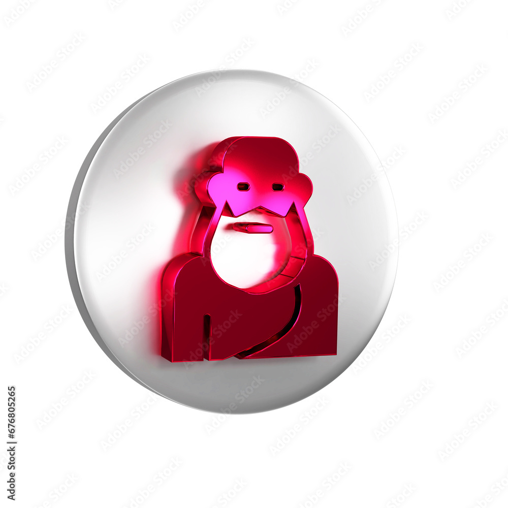 Red Socrates icon isolated on transparent background. Sokrat ancient ...