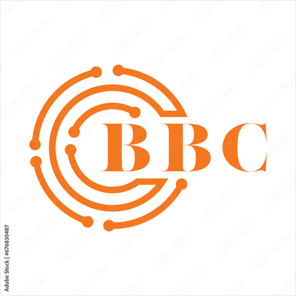 BBC letter design. BBC letter technology logo design on white ...