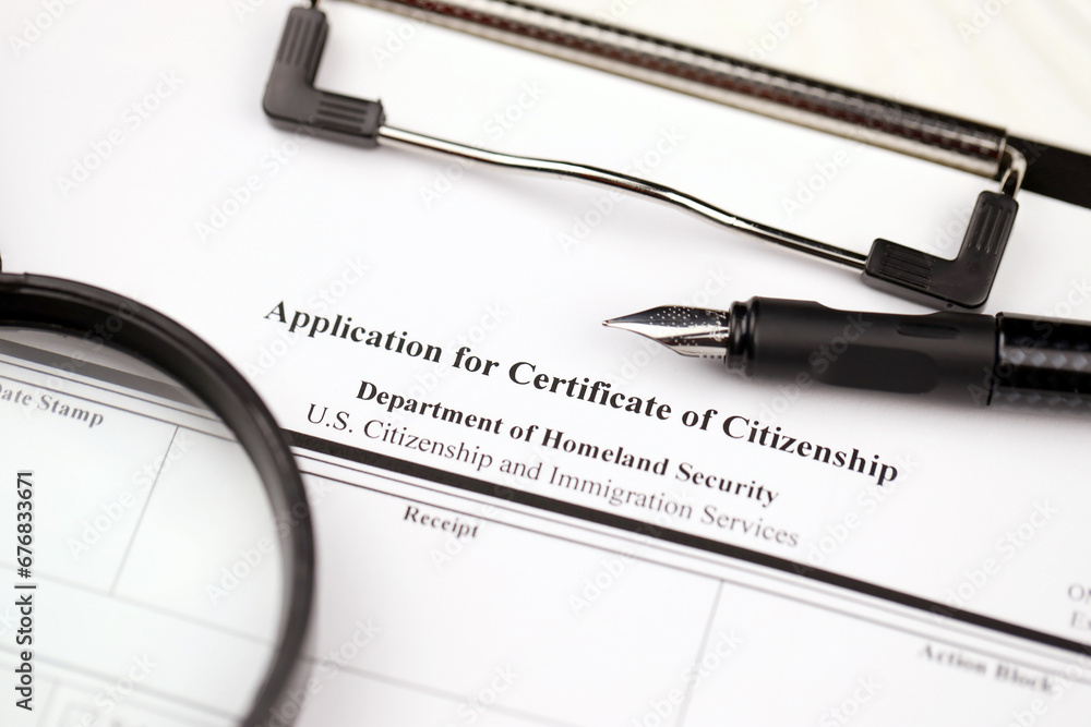 N-600 Application for Certificate of Citizenship blank form on A4 ...