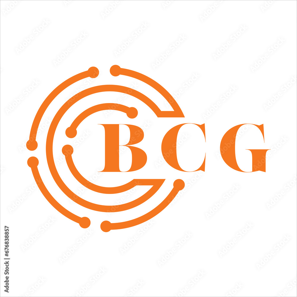 BCG letter design. BCG letter technology logo design on white background. BCG Monogram logo ...
