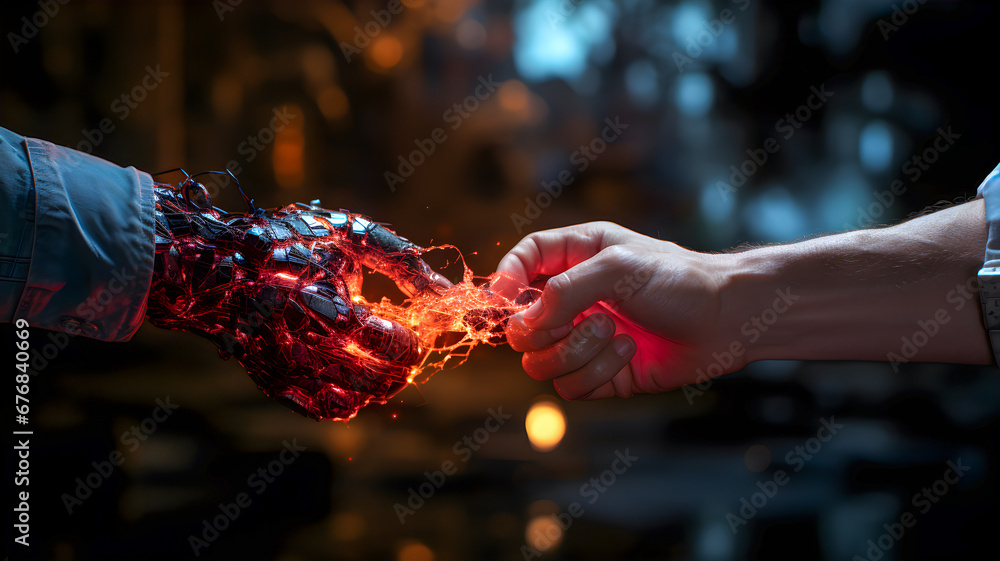 Human hand and robot handshake system concept integration and ...