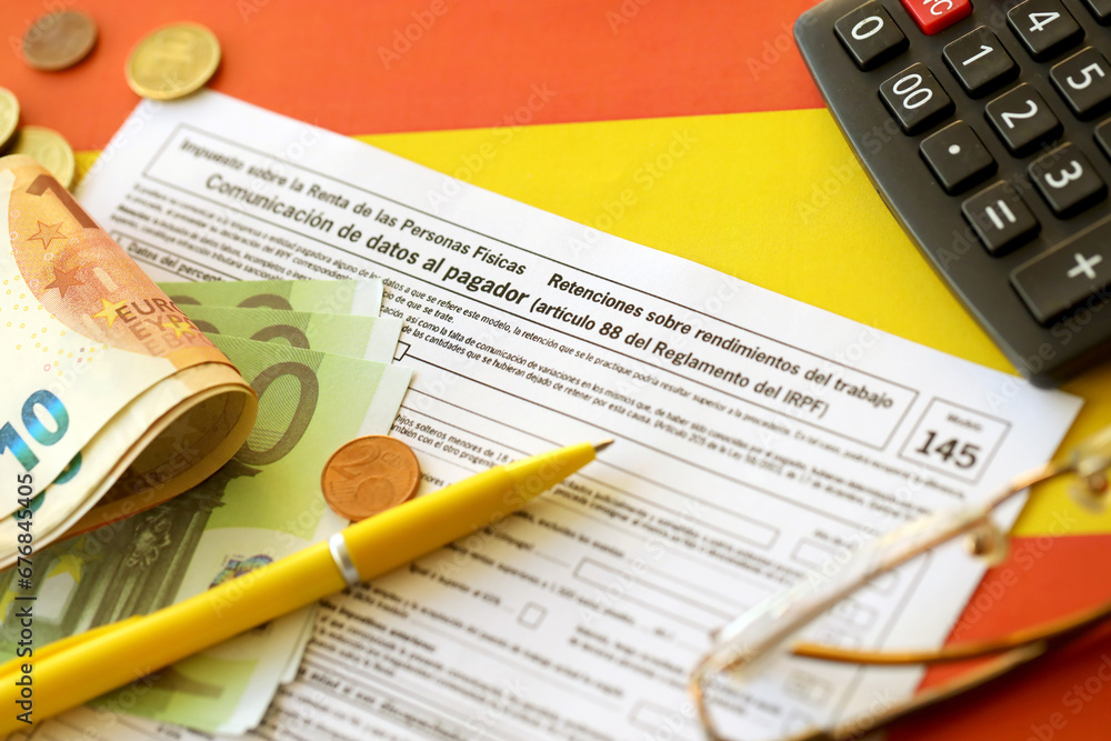 Modelo 145 spanish tax form dedicated to personal income tax IRPF for ...