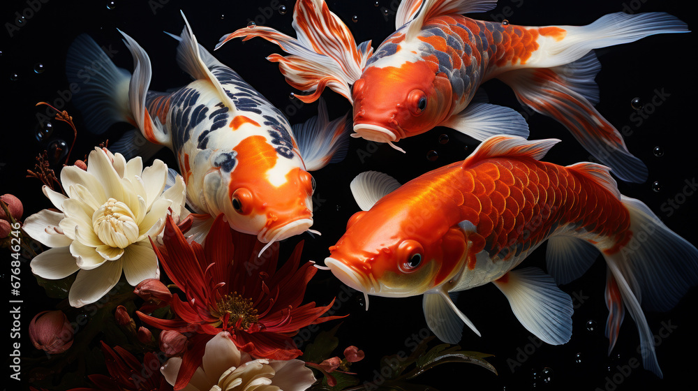 koi fish in aquarium created with Generative AI technology Stock ...