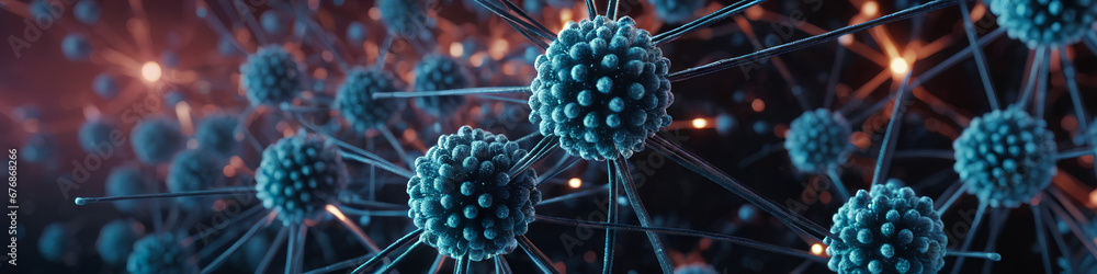 Abstract background featuring a close-up view of atoms, portraying the ...