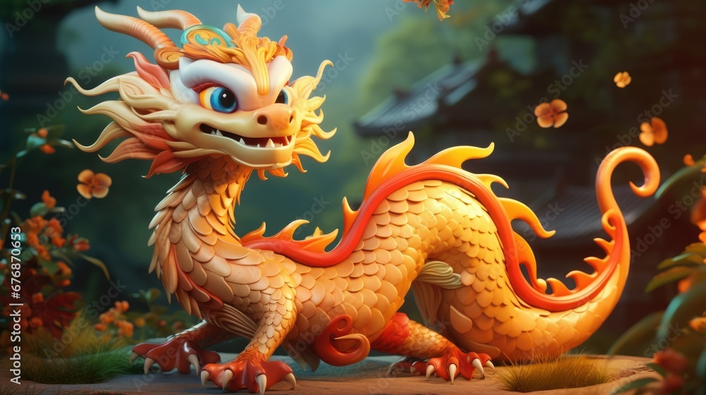 Beautiful colorful Chinese dragon. Symbol of 2024 new year by china ...
