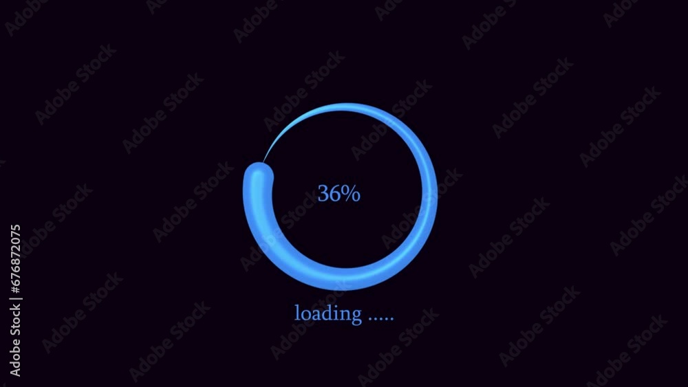 circle loading bar spinning royal blue color animation. Waiting for ...