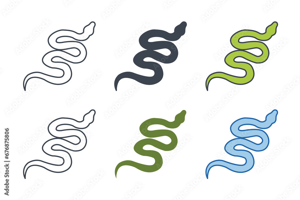 Snake icon collection with different styles. Snake icon symbol vector ...
