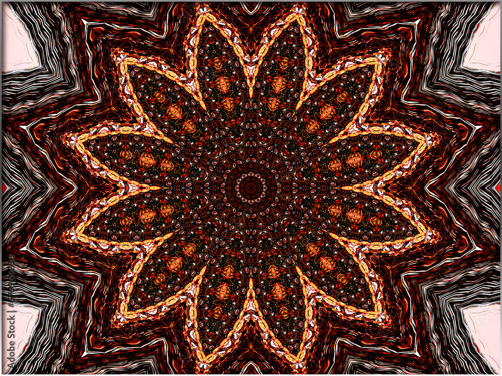 Abstract, Intense Brown and Yellow, Intricate Design, with Myriad ...