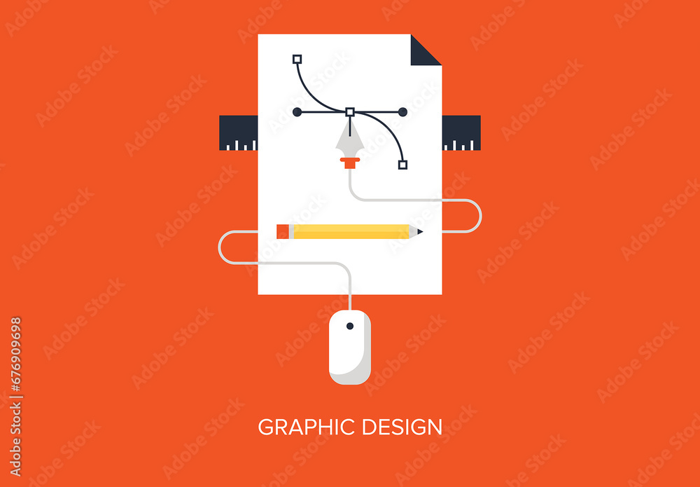Abstract flat vector illustration of design and development concepts. Elements for mobile and ...