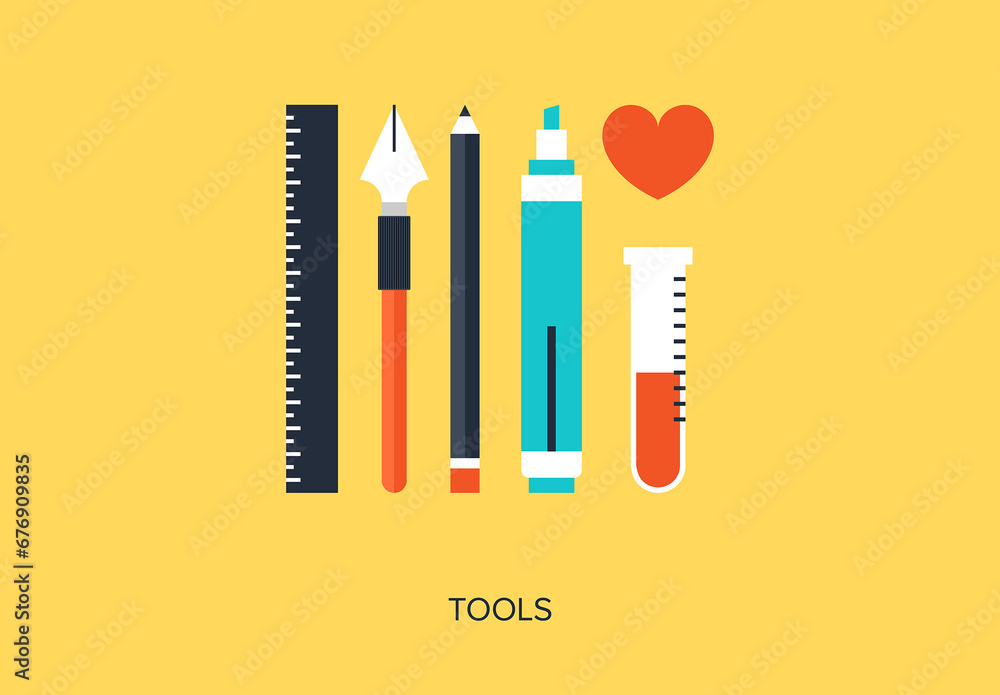 Abstract flat vector illustration of design and development concepts ...