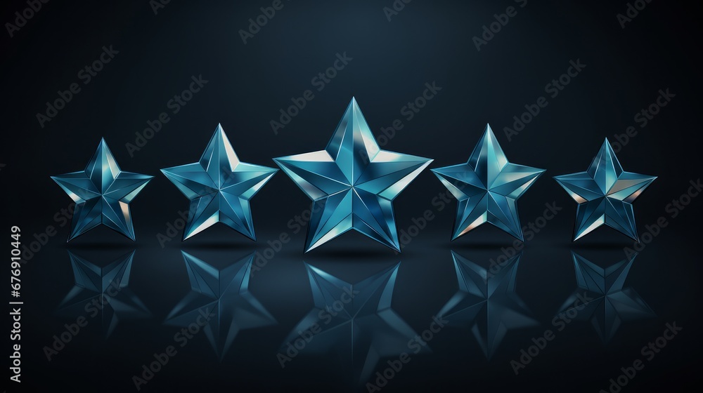 Experience excellence with this abstract blue stars design embodying a ...