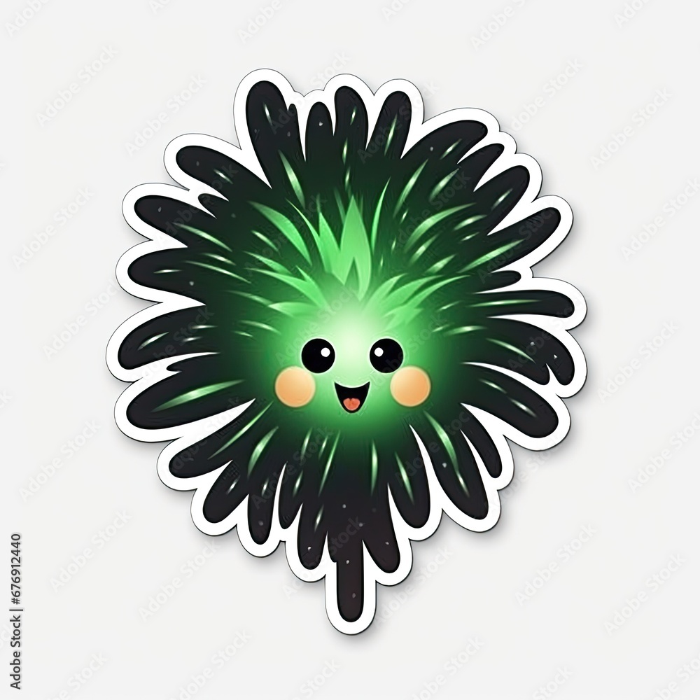Cartoon holiday fireworks emoji. Christmas fireworks sticker. New Year ...