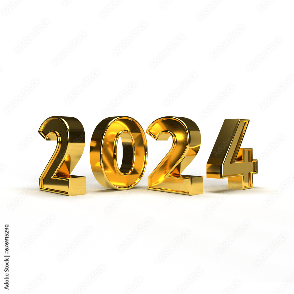 Happy new year 2024 golden 3d numbers with Happy New Year 2024 Golden 3d Numbers With Luxury ...