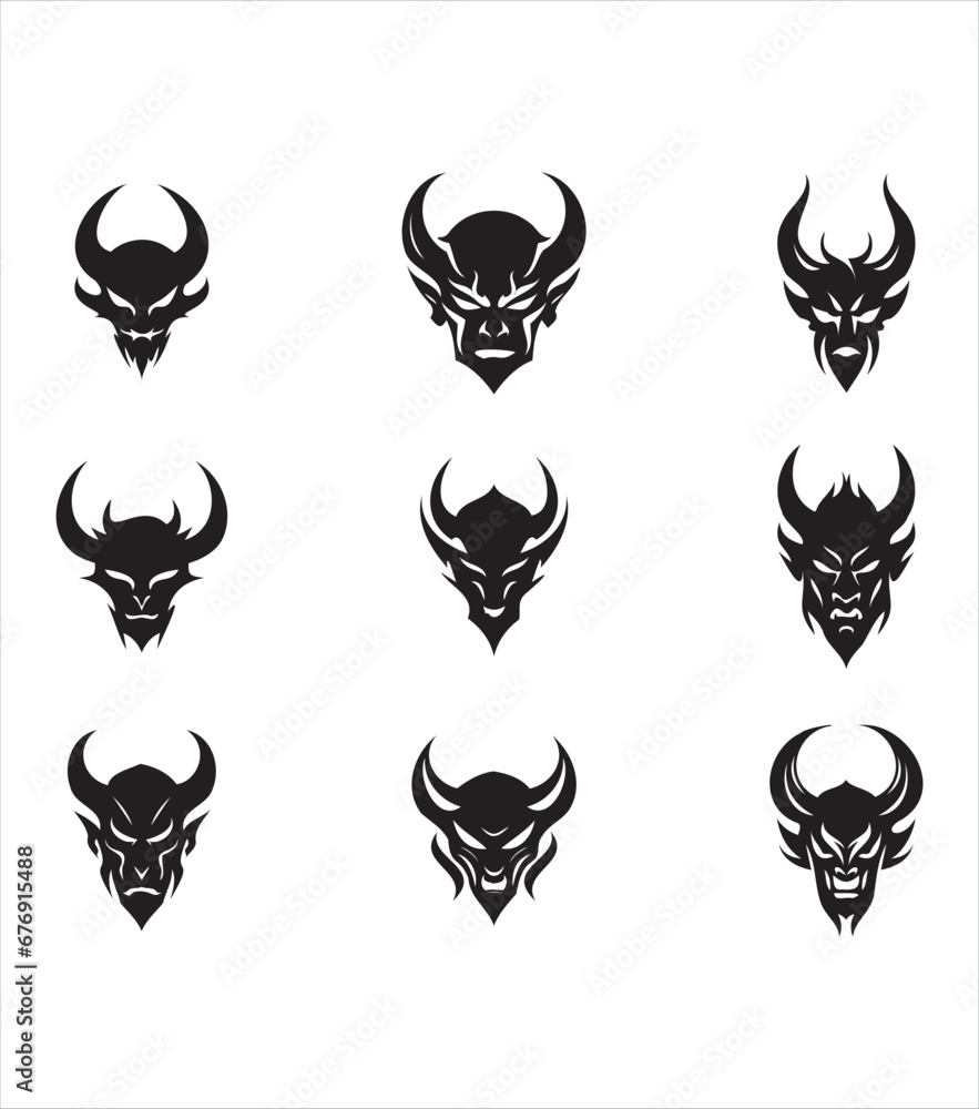 devil silhouette drawing, vector drawing, demon drawing, eps, cutting ...