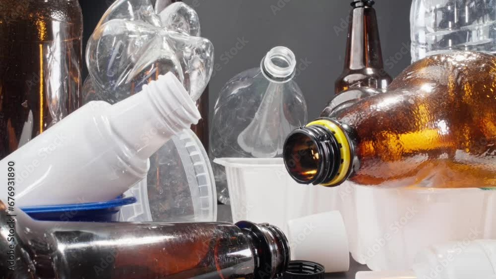 Plastic waste. Pile of garbage. Dolly shot using laowa macro probe lens ...