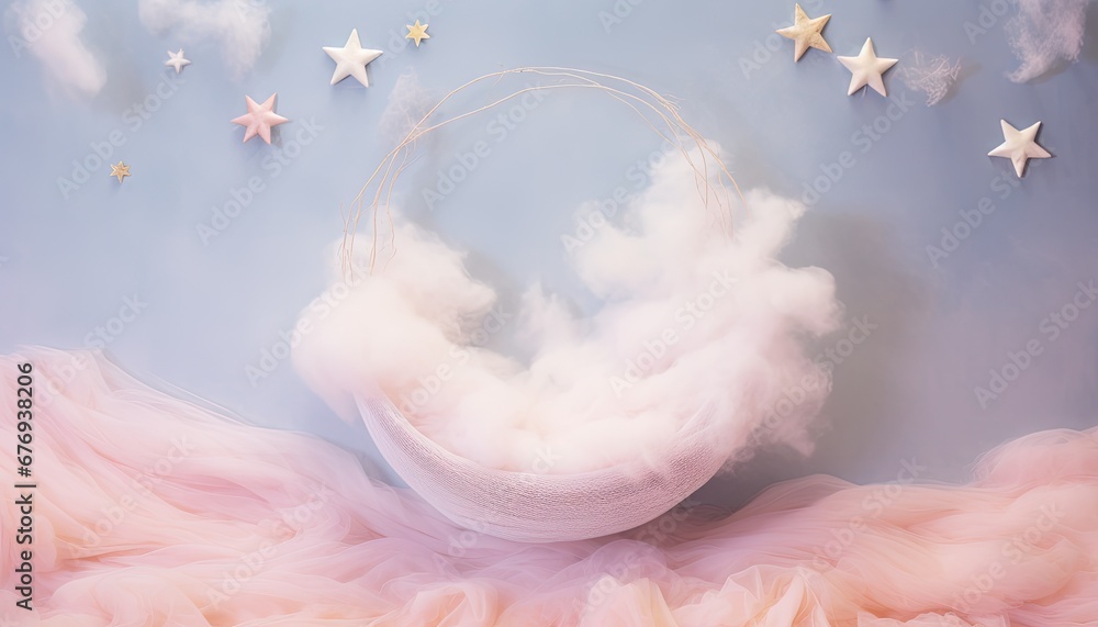 Newborn baby nest or crib backdrop, photoshop overlay, pastel purple ...