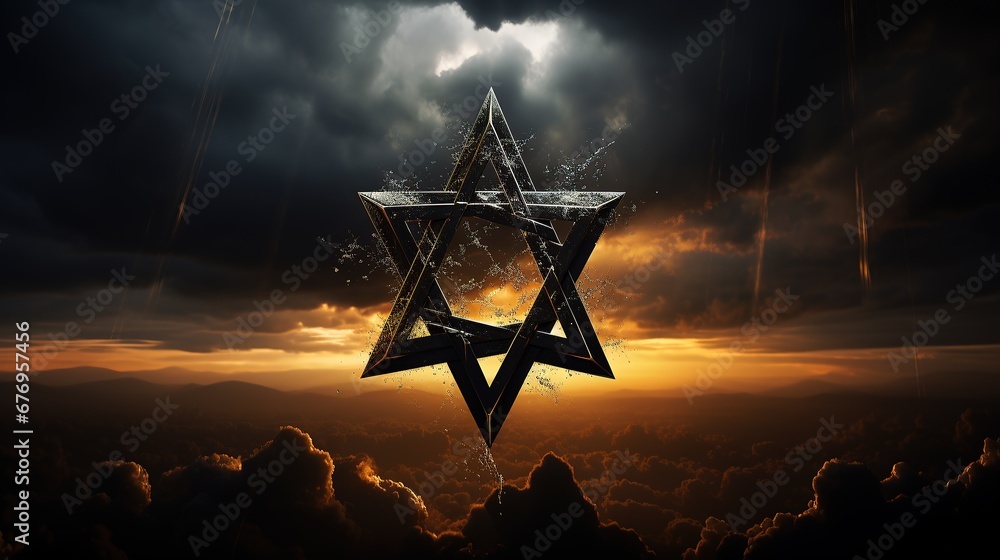 Star of David, ancient symbol, emblem in the shape of a six-pointed ...