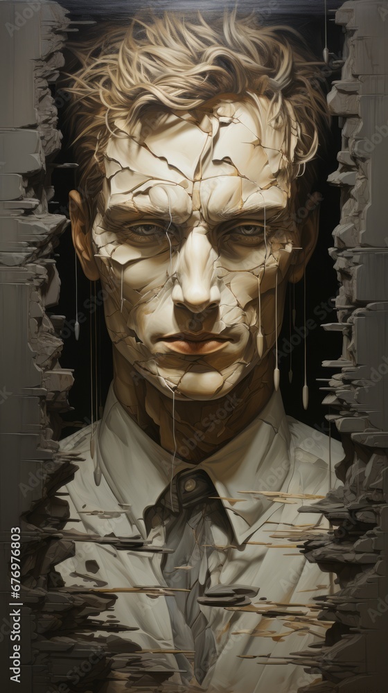 An artistic depiction of being torn between two minds, having a hard ...