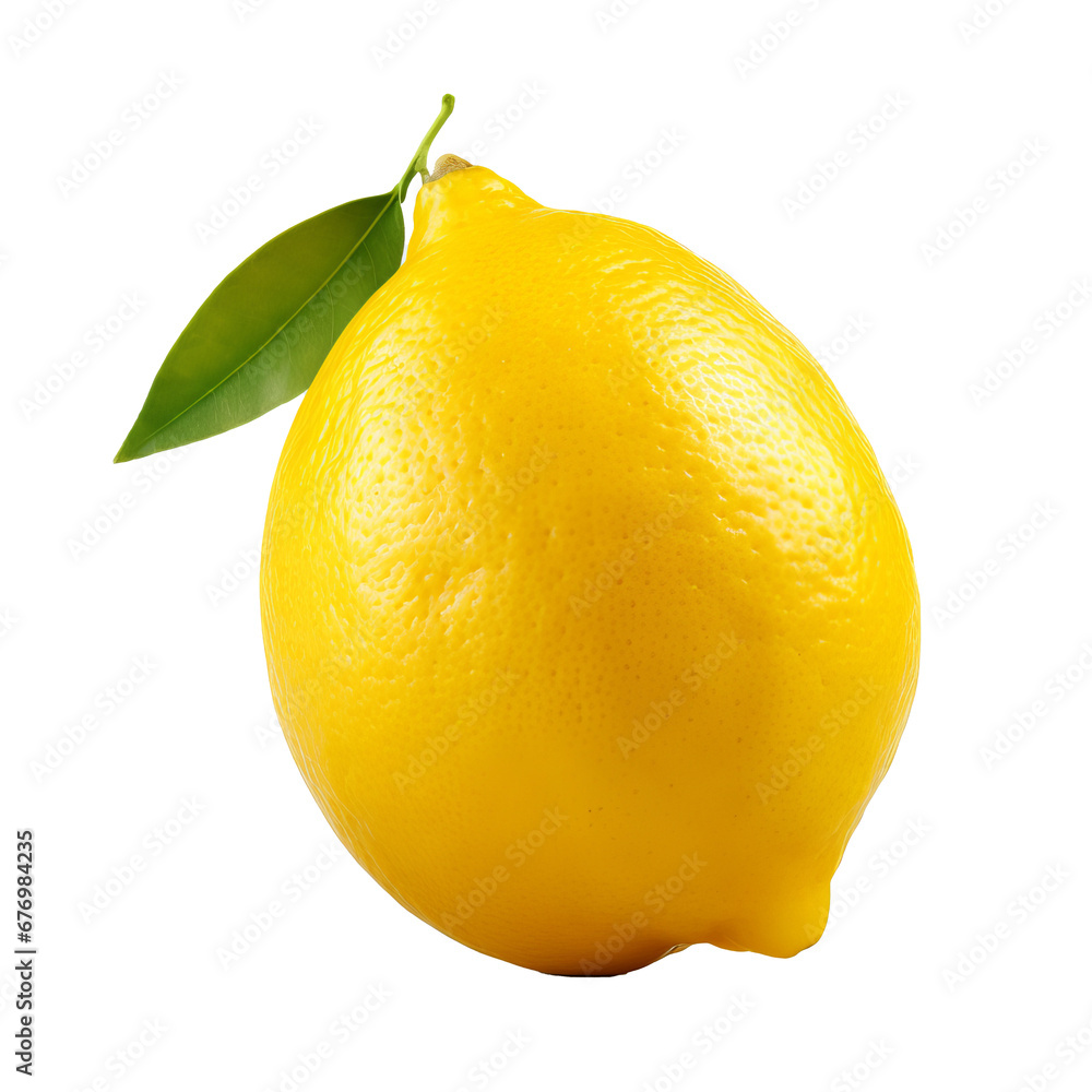 Lemon character standing upright, whole and vibrant, with a comical ...