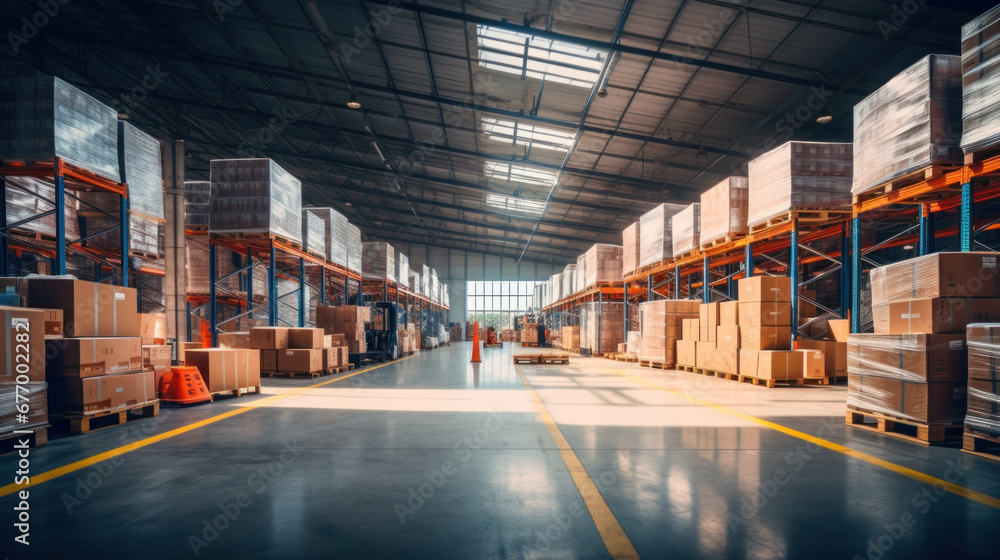 Large Warehouse, Product distribution center, Retail warehouse full of ...