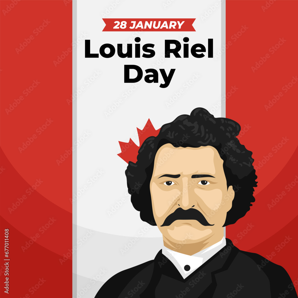 Louis Riel Day. The Day of Manitoba illustration vector background ...