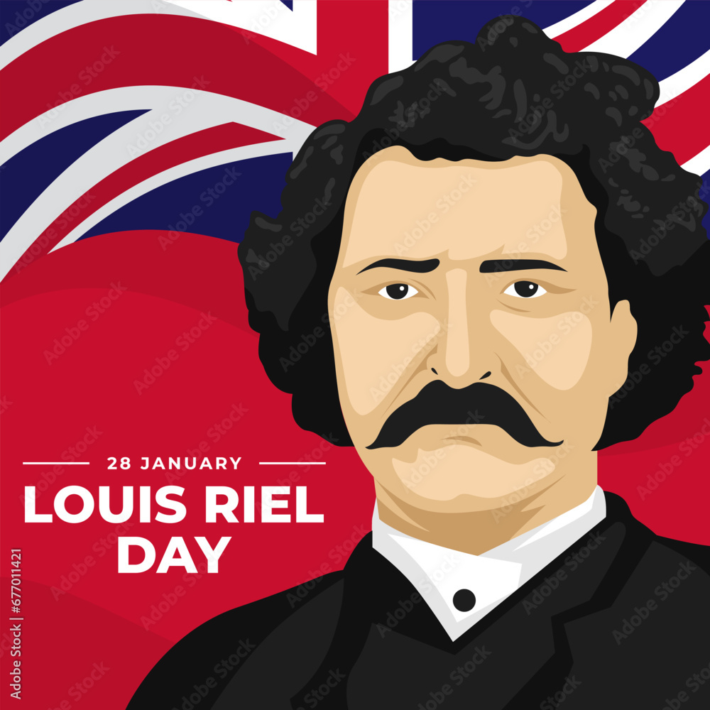 Louis Riel Day. The Day of Manitoba illustration vector background ...