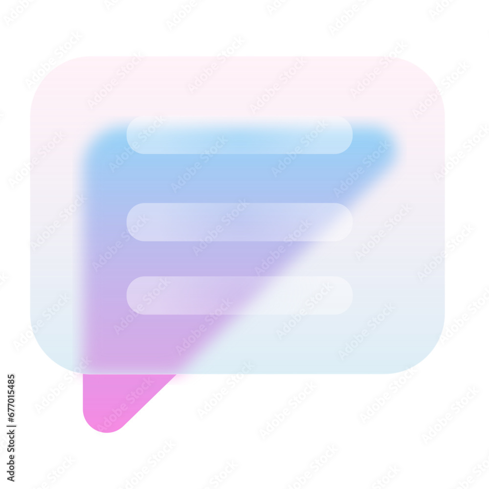 Chat Baloon Glassmorphism UI Icon Sign and Symbol Design Illustrator Png Svg Stock Vector ...